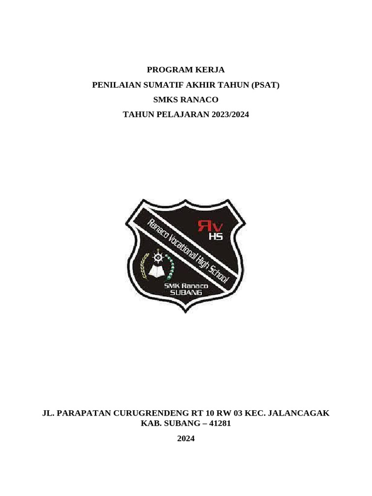 Cover Program Kerja | PDF