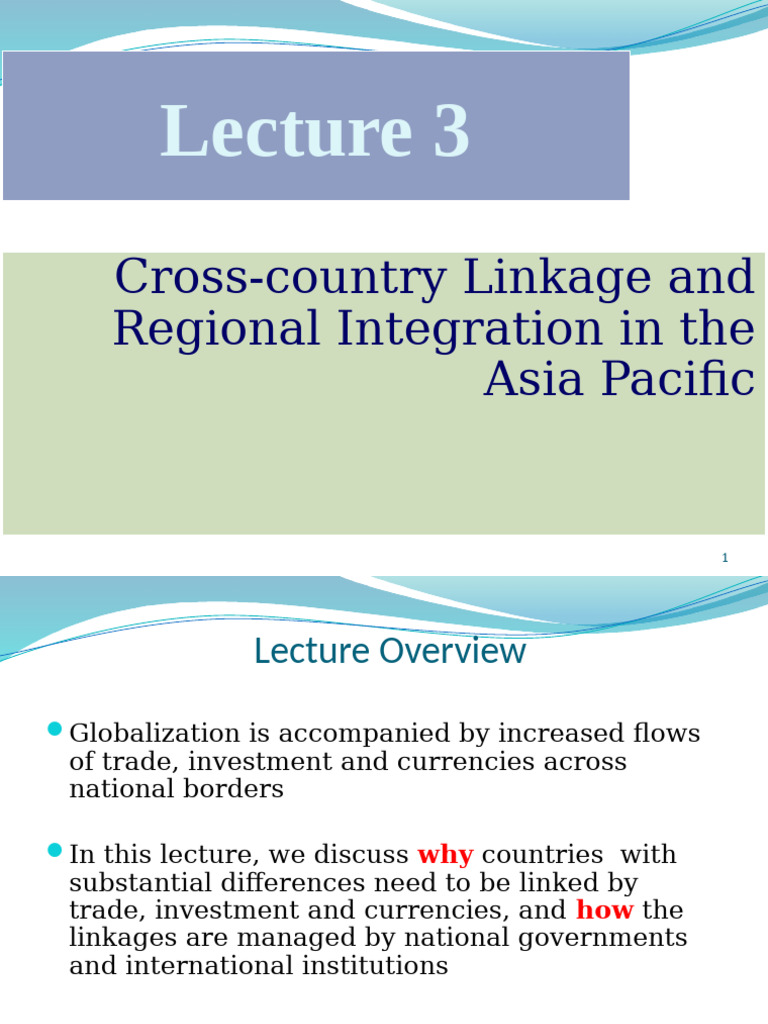 L3-Cross-country Linkage Regional Integration in The Asia Pacific | PDF ...