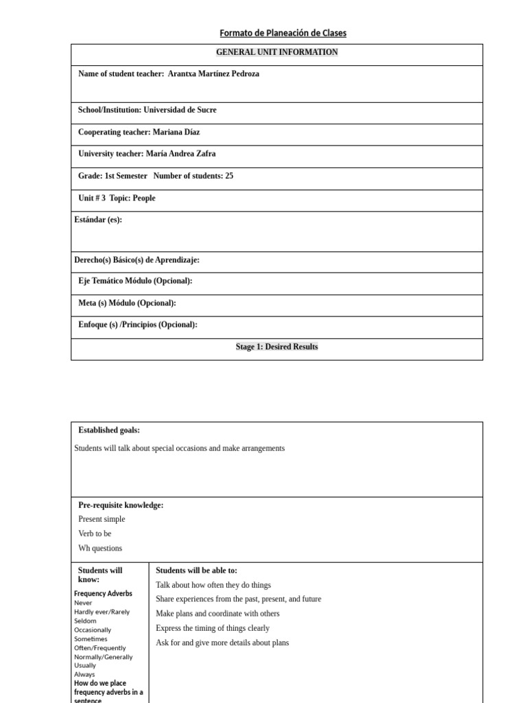 2nd Lesson Plan - Arantxa Martínez | PDF | Teachers | Human Communication