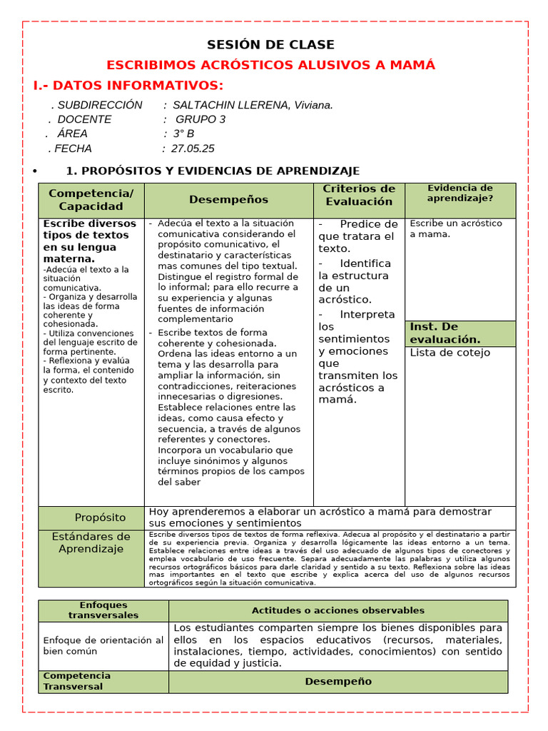 Escribimos-Acrosticos-Mama Editado | PDF | Aprendizaje