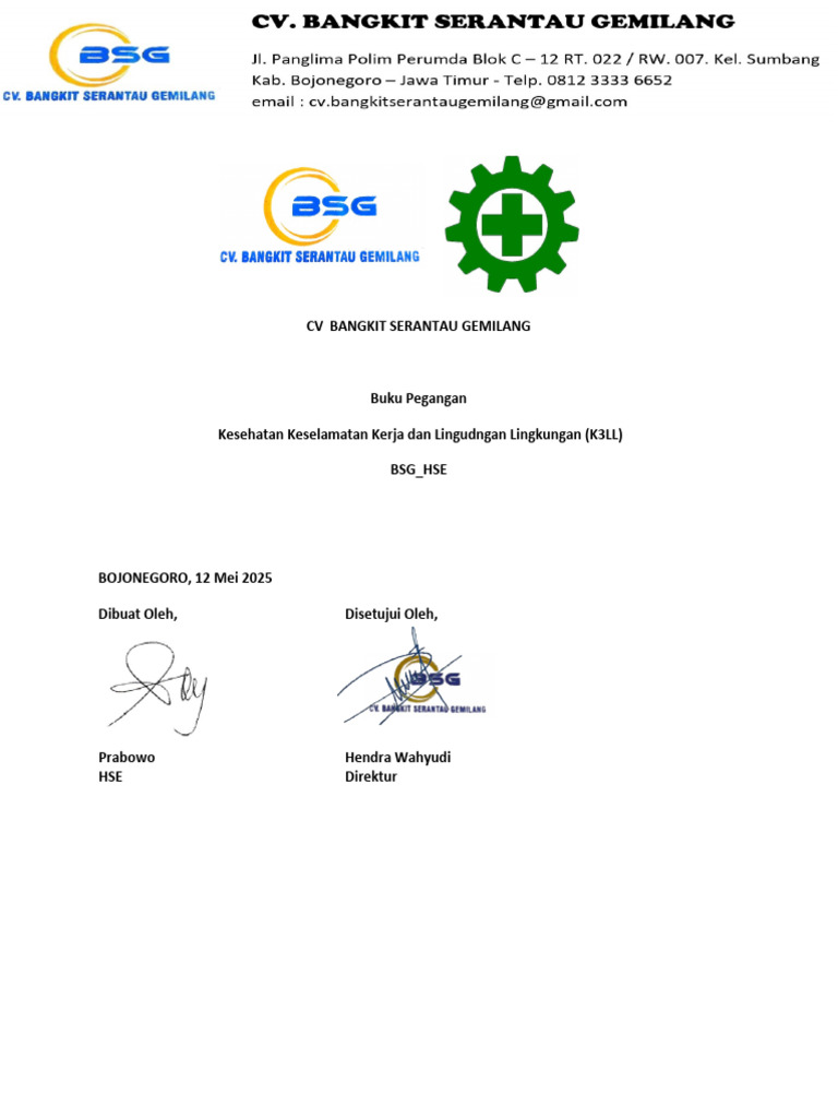 Form Pengesahan k3ll | PDF