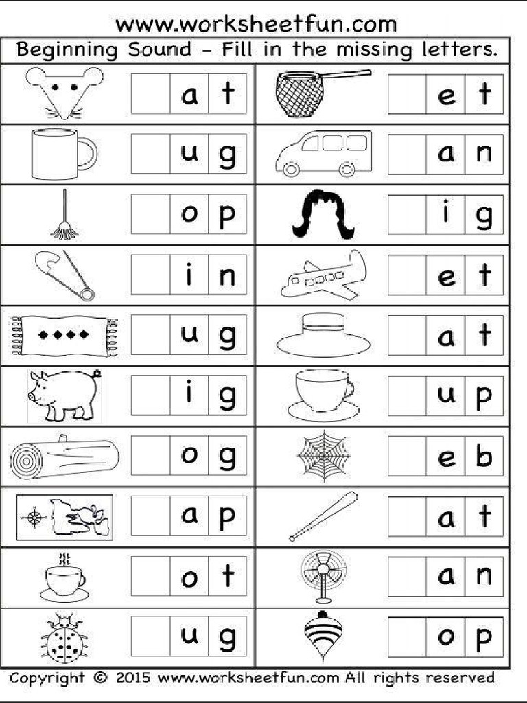 Beginning Sounds Worksheets A29 | PDF