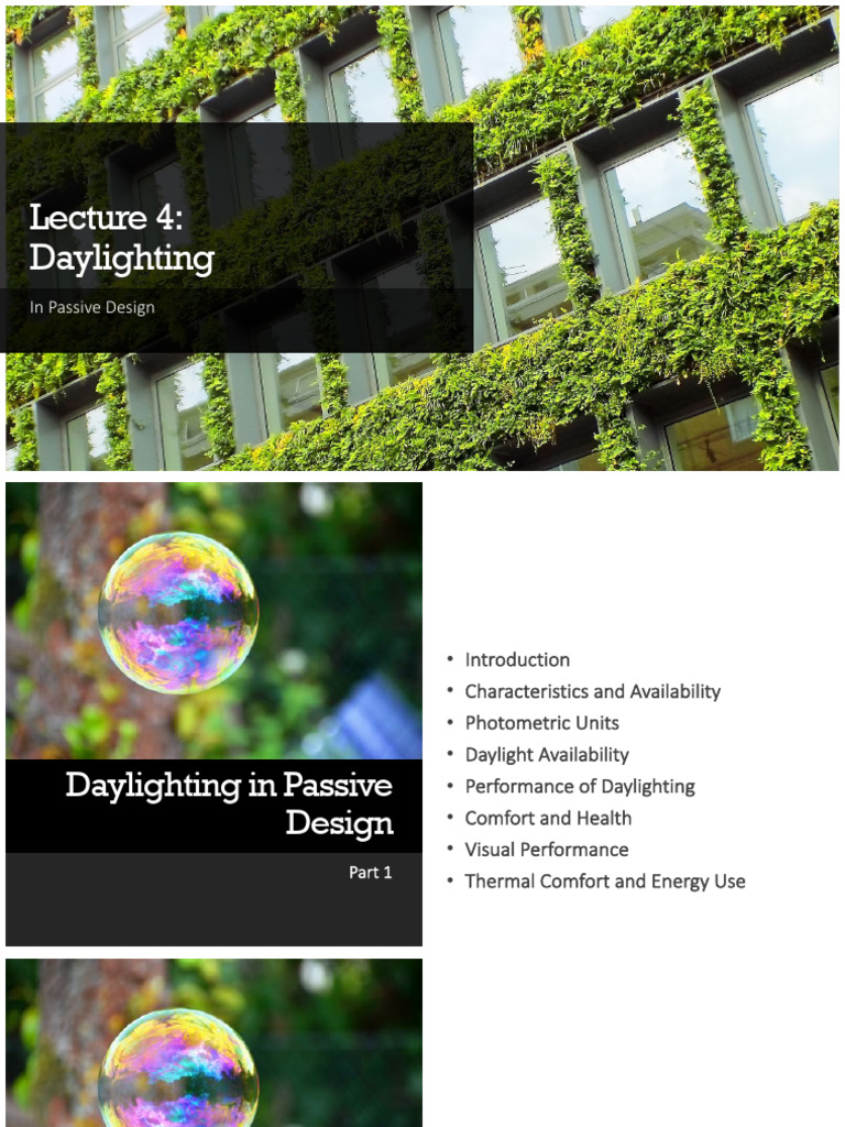 Lecture 3-Daylighting-Rev00 | PDF | Window | Architectural Elements