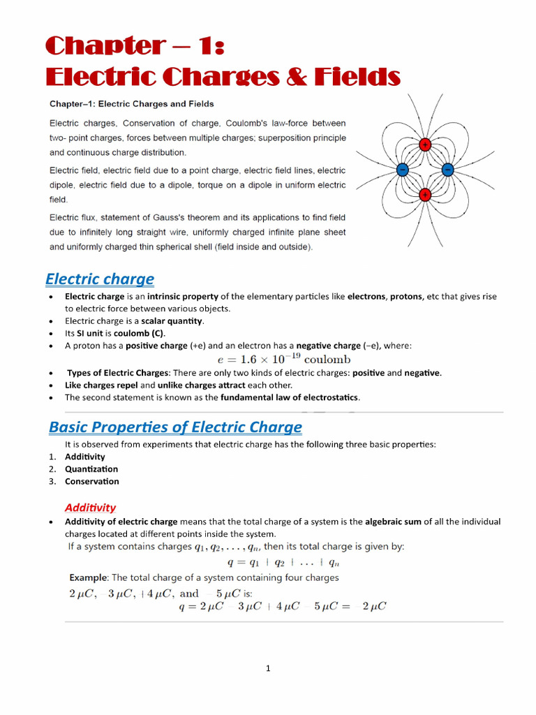 Electric Field and Charges - Completed 2-Processed | PDF