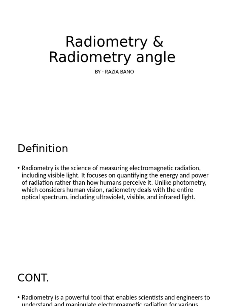 Understanding Radiometry and Its Applications | PDF