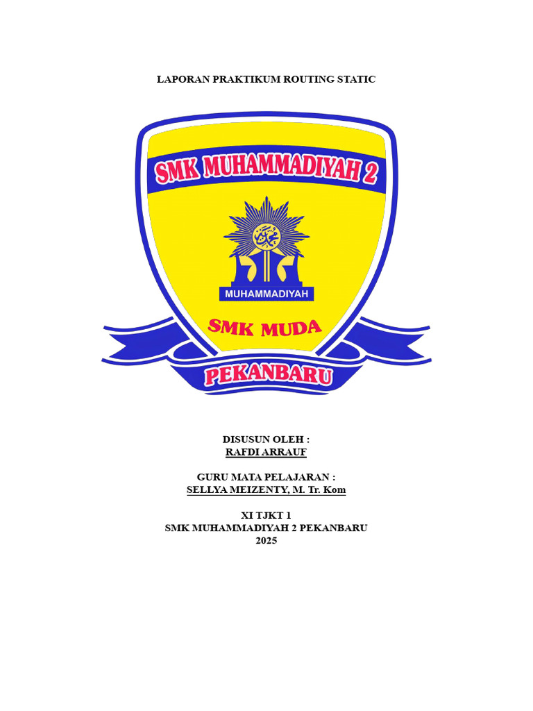 Laporan Praktikum Routing Statis SMK 2 | PDF