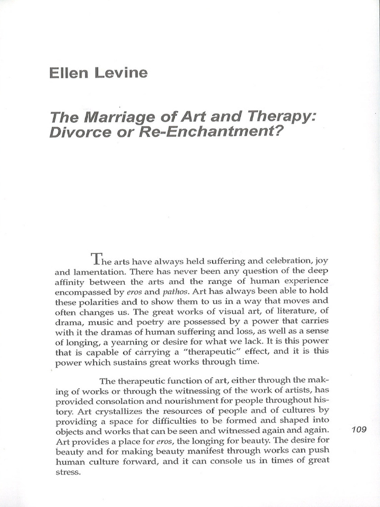 LECTURA SEMANA 3 - Levine E (2002) The Marriage of Art and Therapy (2002) - 1 | PDF