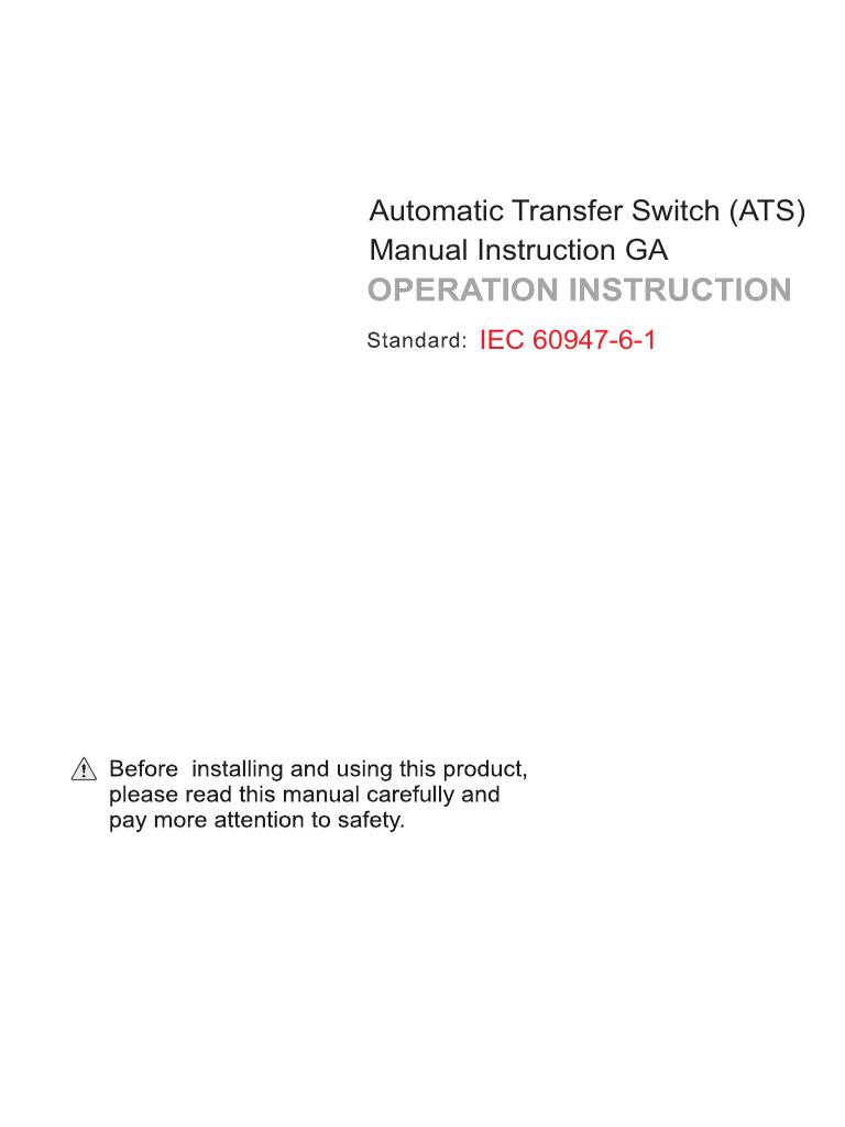 ATS Manual Installation Guide | PDF | Switch | Electricity
