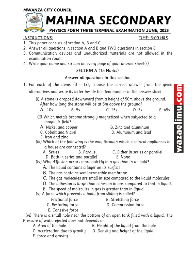 Physics f3 Terminal | PDF
