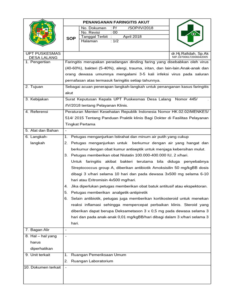 Penanga Nan Faringitis Akut | PDF