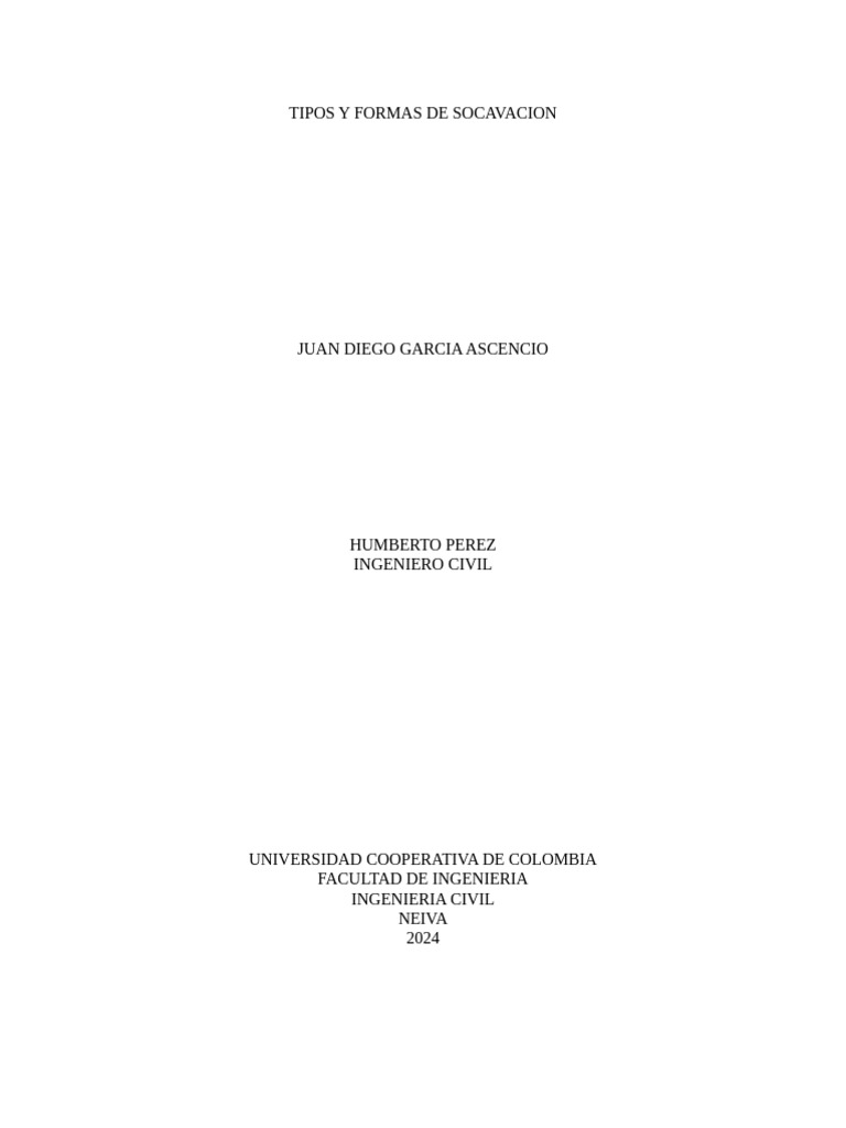 Tipos de Socavación en Ingeniería Civil | PDF | Erosión | Río