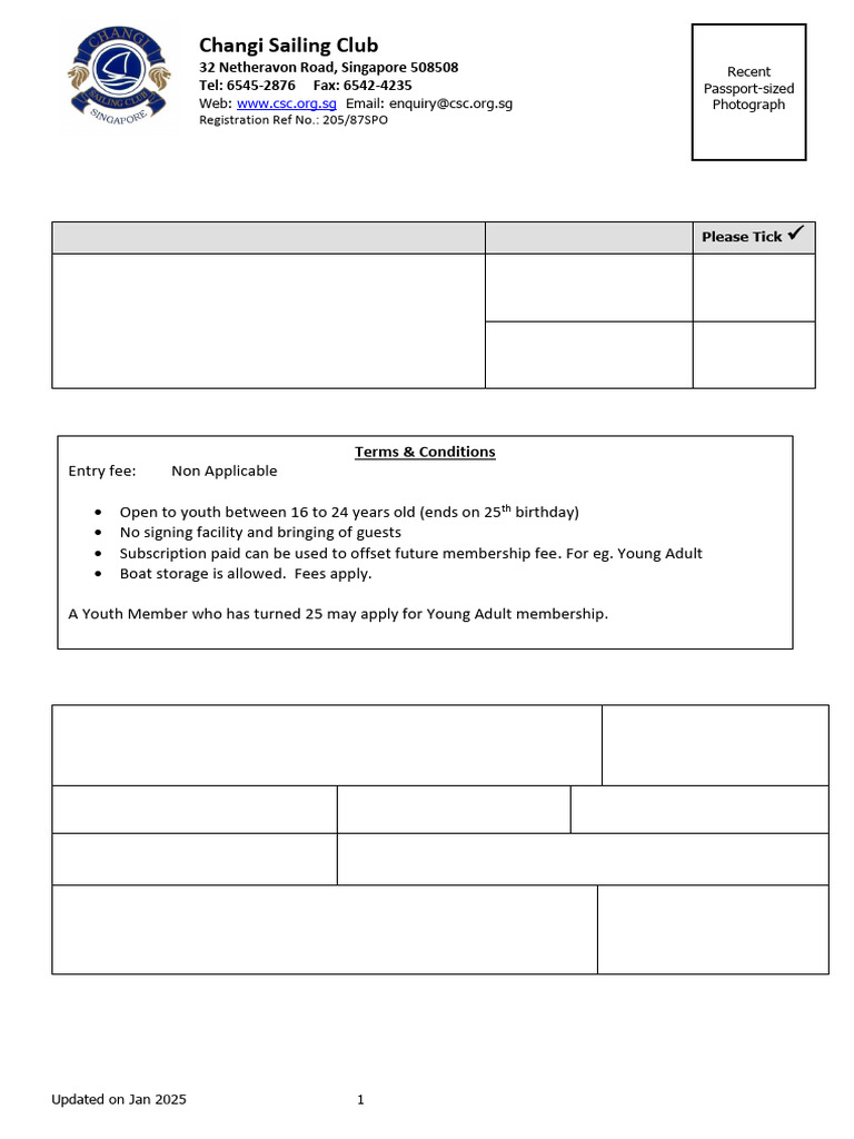 2025 Youth Membership Form | PDF