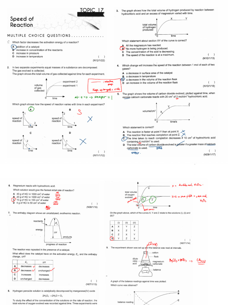 Speed of Reaction KS | PDF
