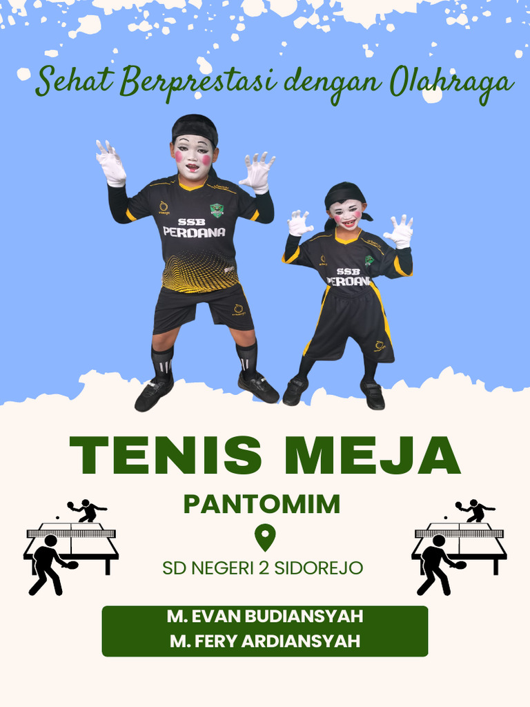 Hijau Dan Biru Minimalis Ilustrasi Turnamen Tenis Meja Poster | PDF
