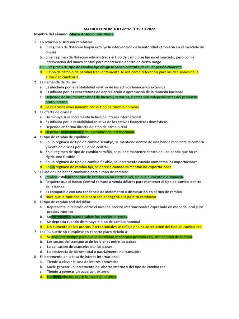 MacroII CL2 JL Caps 4 y 5 2022-2 Ruiz Mesia Marco Antonio | PDF | Tipo de cambio | El comercio ...