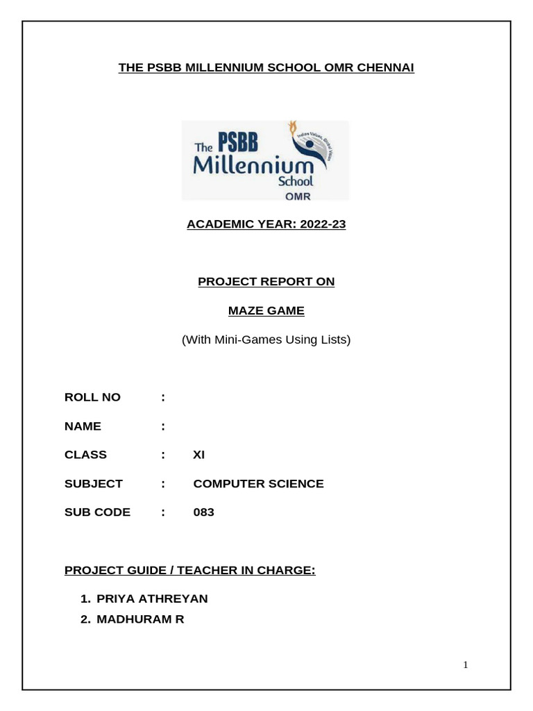Project Report Template Class 11 2022 23 | PDF | Office Equipment ...