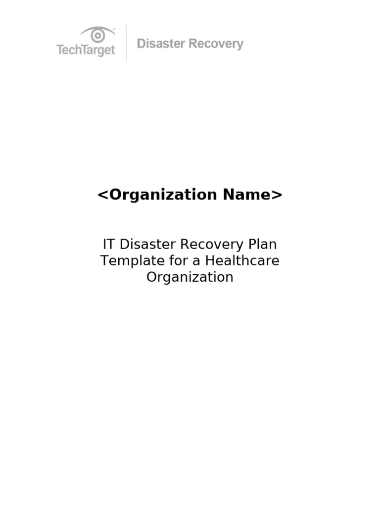 Disaster Recovery in Healthcare Plan Template | PDF | Backup | File System