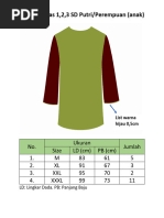 Panduan Ukuran Baju Dewasa dan Anak | PDF