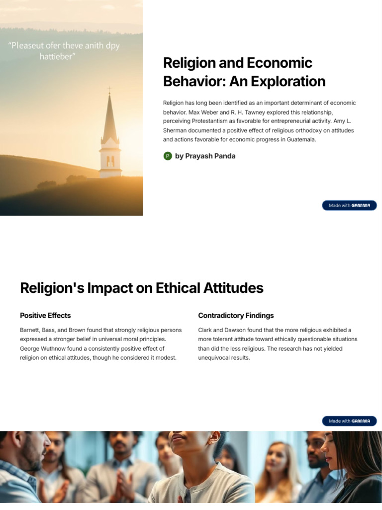 Religion and Economic Behavior An Exploration | PDF | Attitude ...