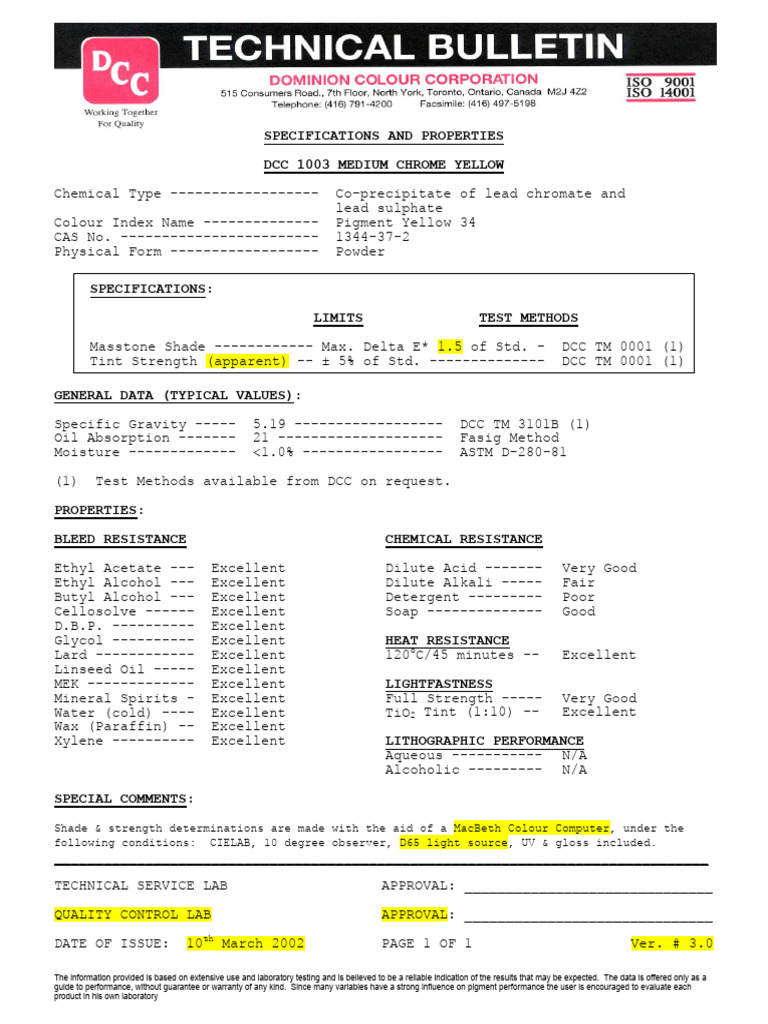 DCC 1003 - Tds | PDF