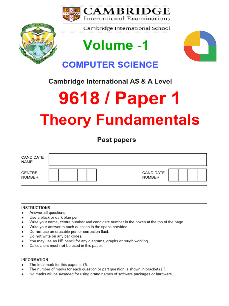 9618 PP Upto Summer24 QP P1 v-1 | PDF | Databases | I Pv6