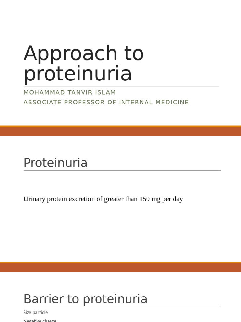 Approach To Proteinuria | PDF