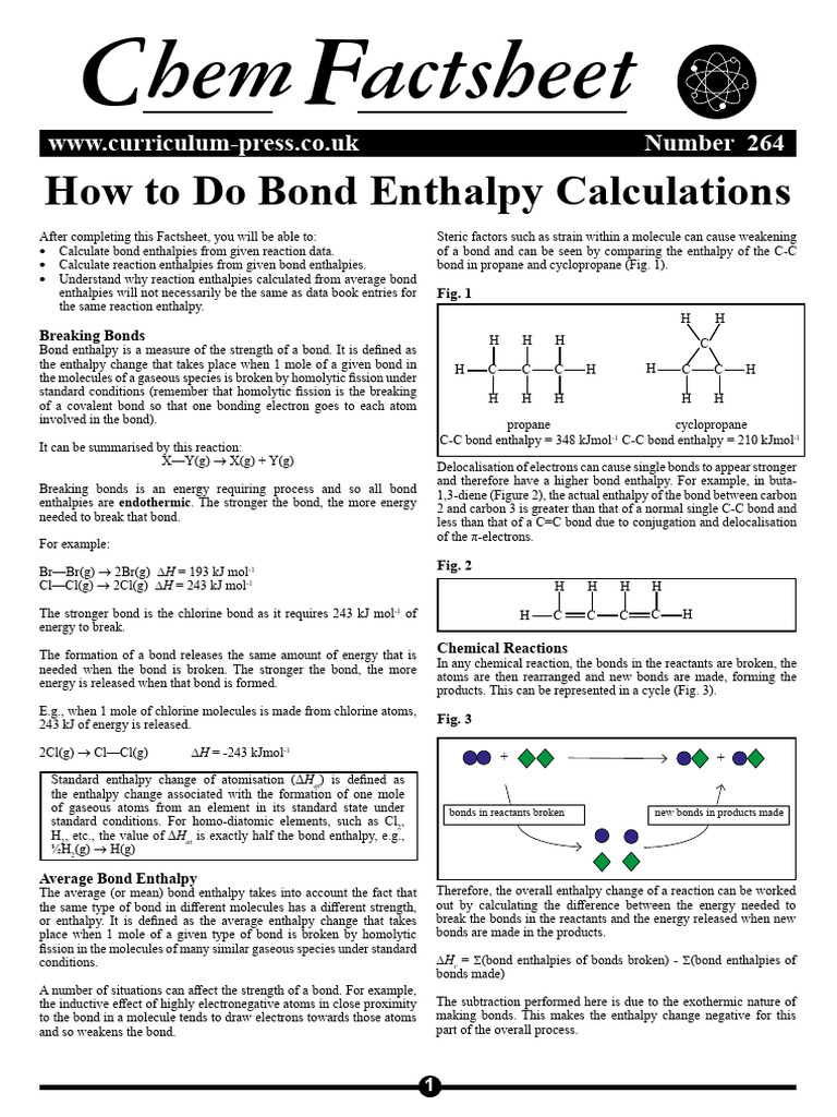 Bond Enthalpy Calculation Guide | PDF | Chemical Reactions | Chlorine