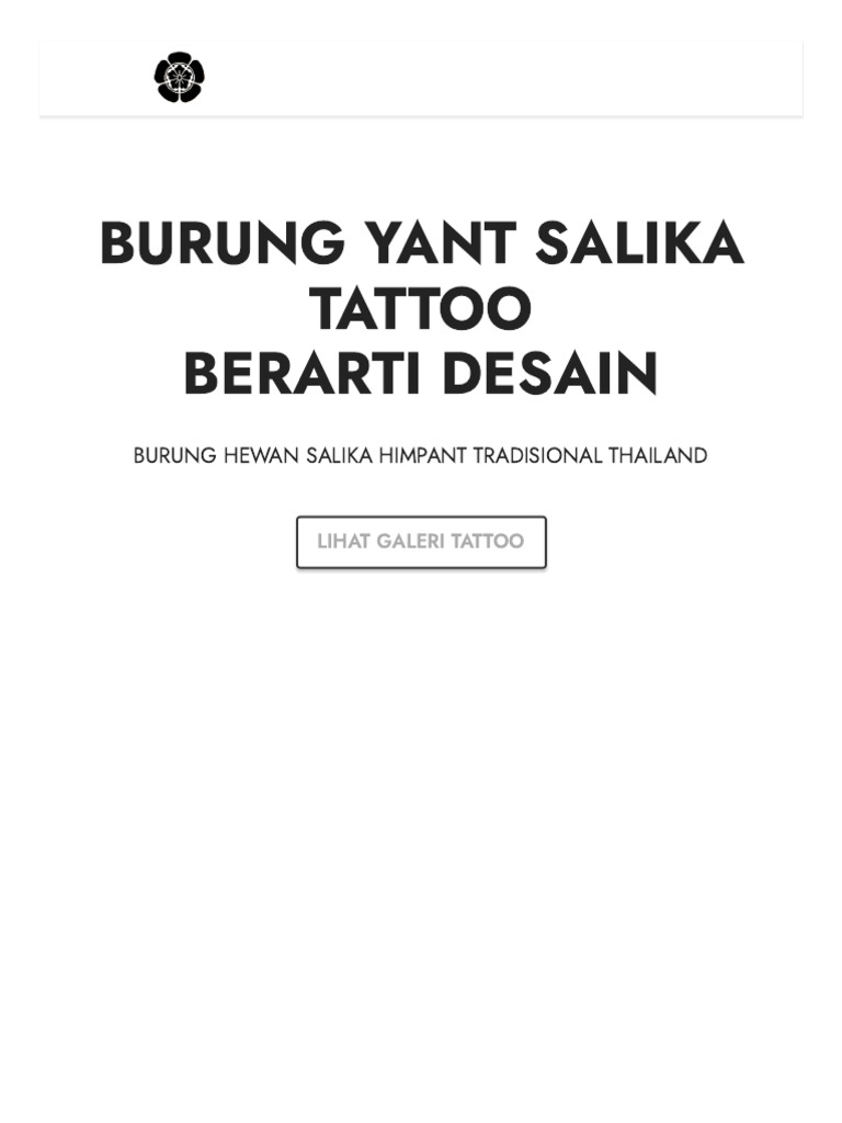 Sak Yant Birds Salika Tattoo Designs Berarti | PDF