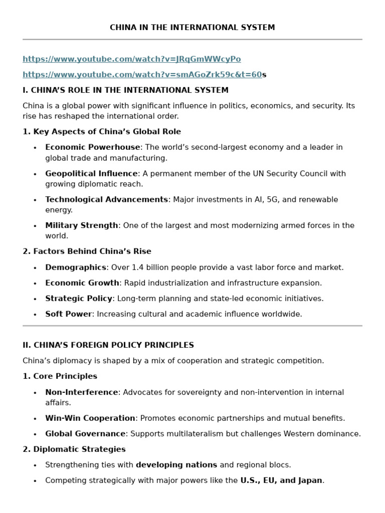 China's Global Influence and Policies | PDF | China | World Politics