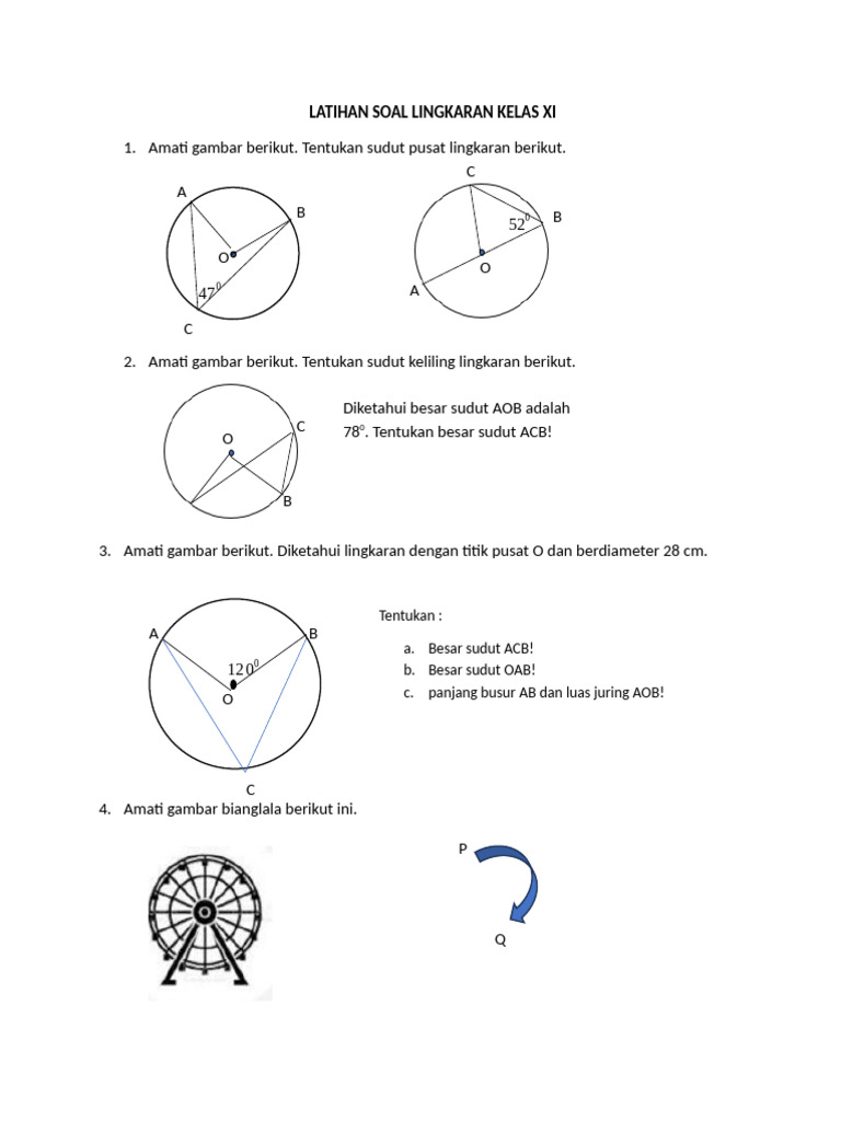 Latihan Soal Lingkaran Kelas XI | PDF