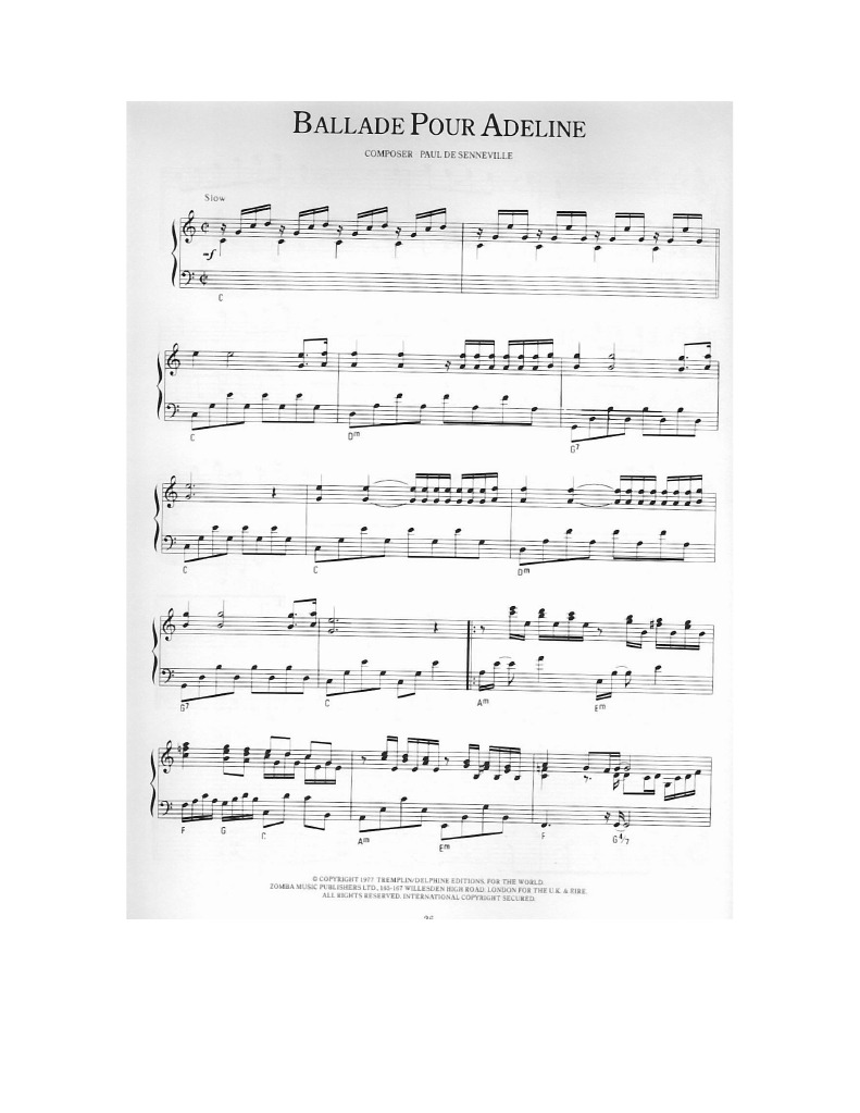 Ballade Pour Adeline | PDF