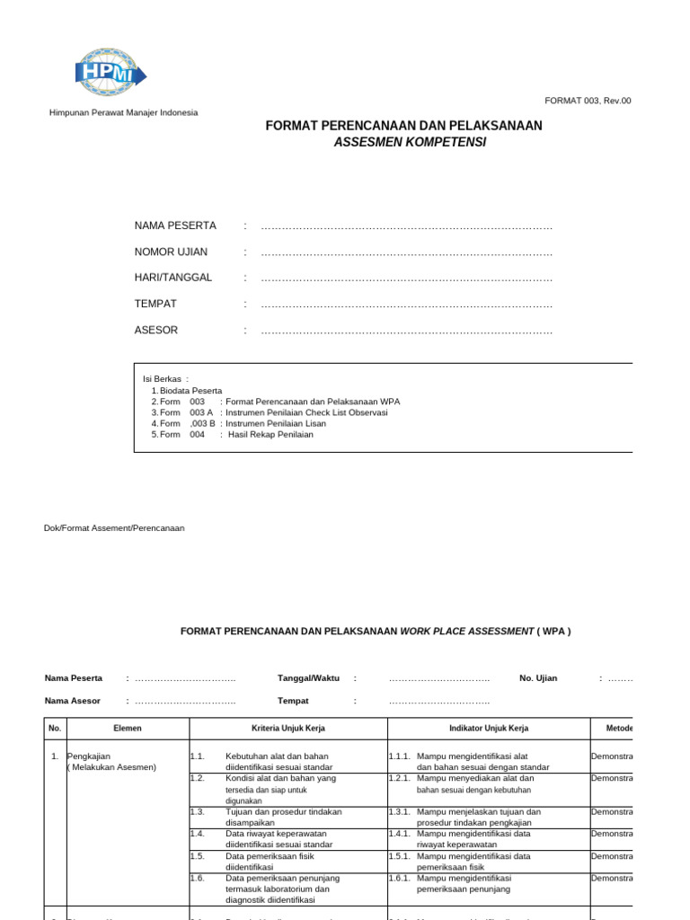 Form 03 A, 3b, 3c Instrumen | PDF