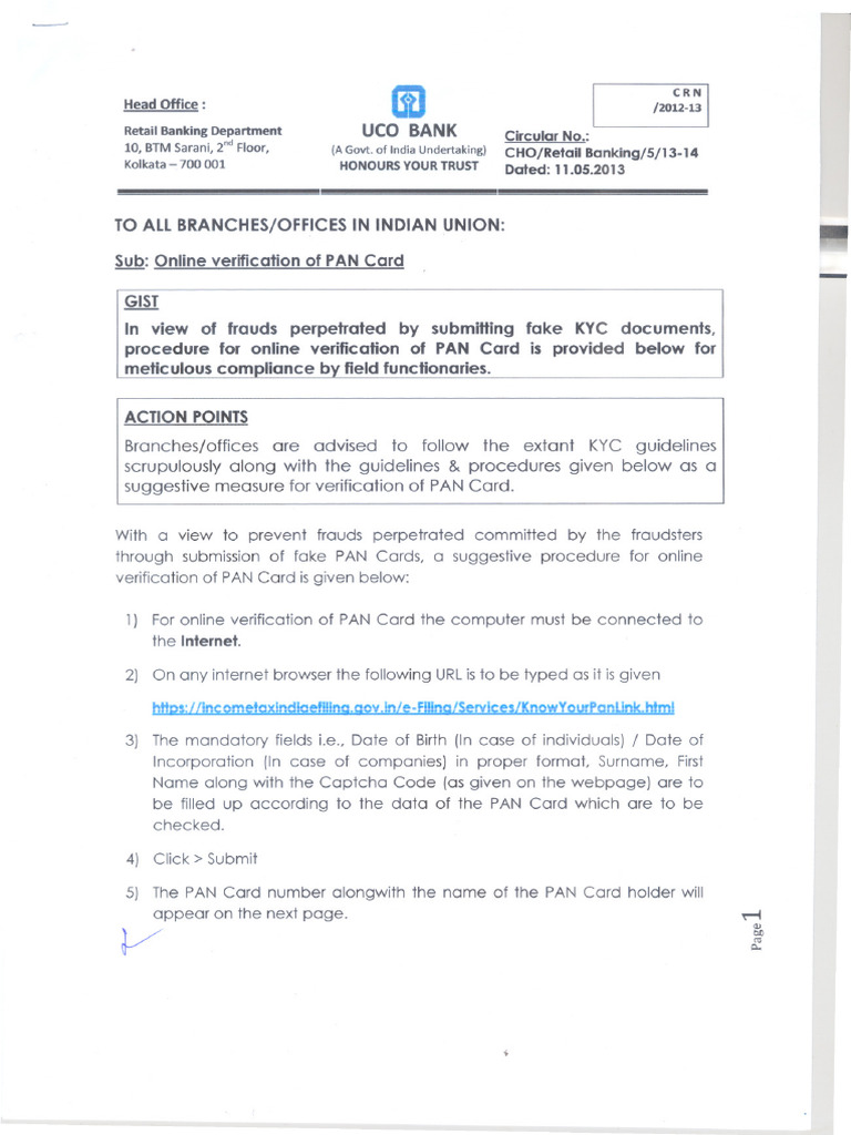 Online PAN Card Verification Process | PDF