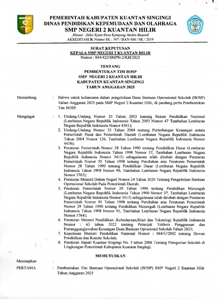 SK Tim Bos | PDF