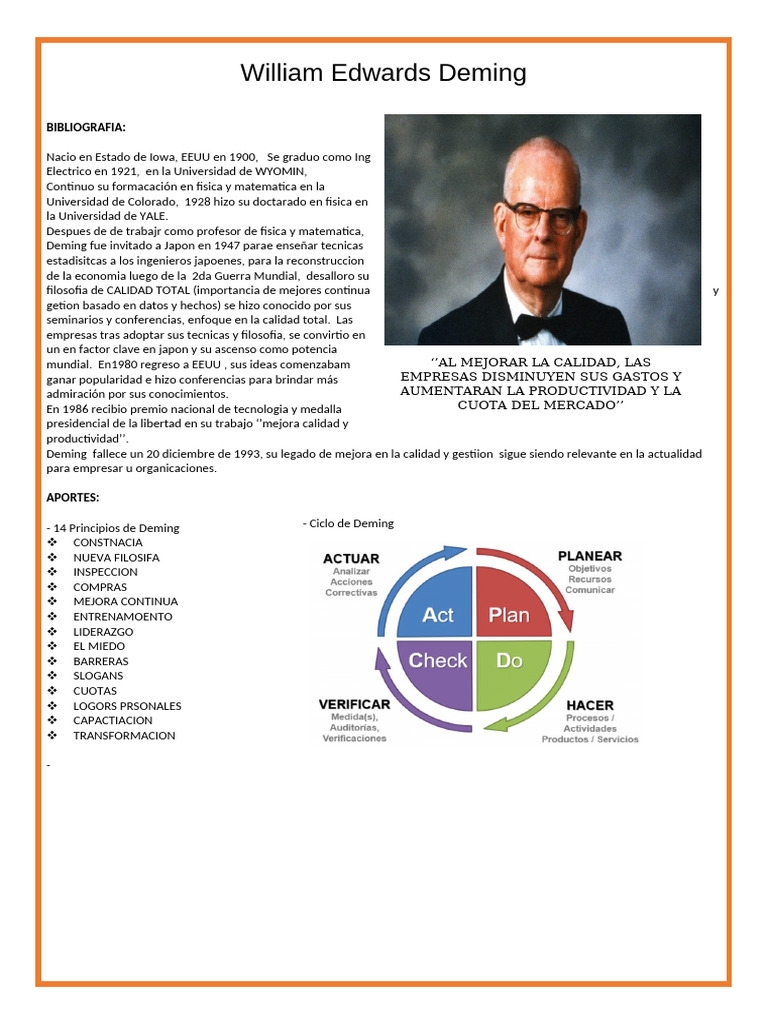 William Edwards Deming | PDF | Business | Economias