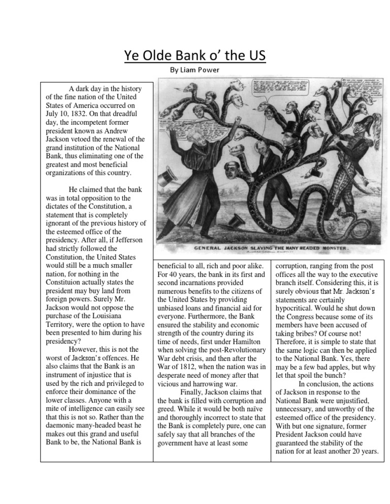 Jackson's Veto and the National Bank | PDF | Public Sphere | Economies