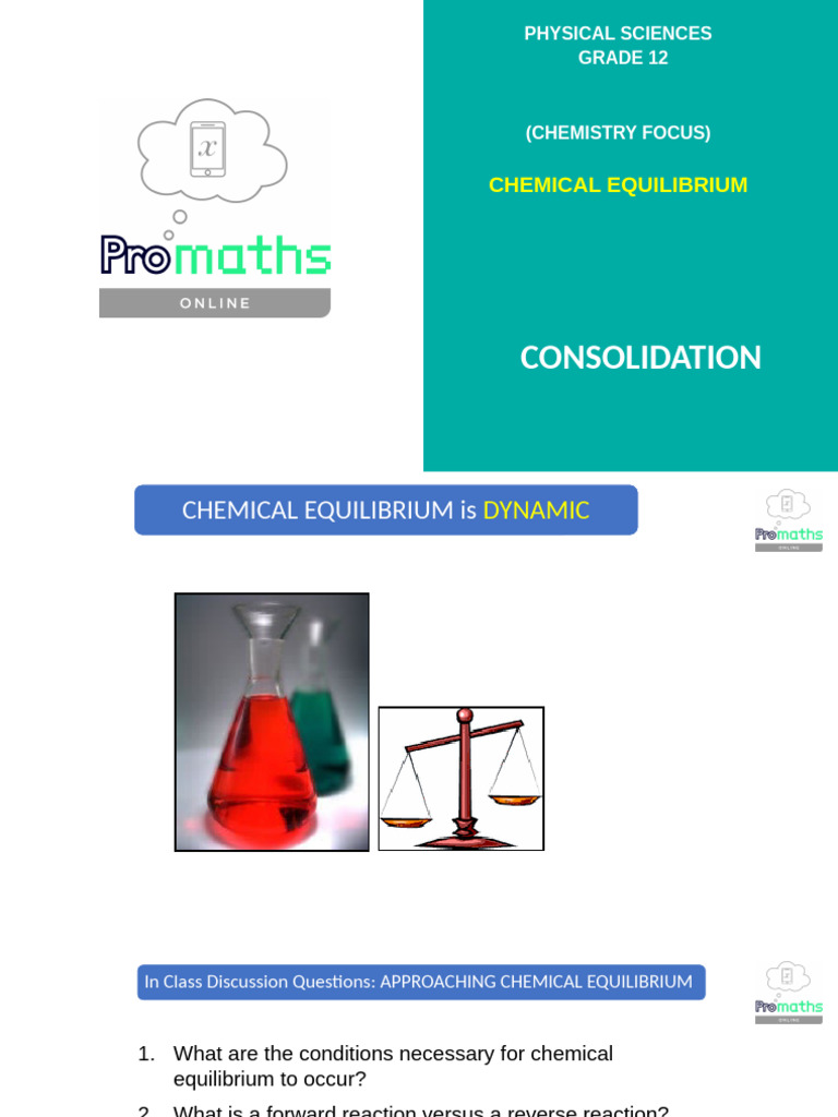 DYNAMIC CHEMICAL EQUILBRIUM CONSOLIDATION | PDF | Chemical Equilibrium ...