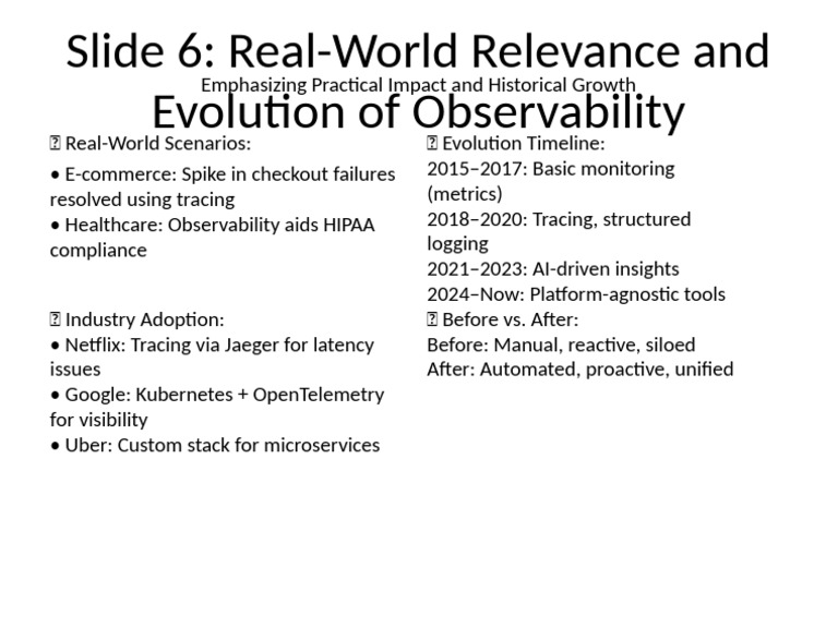 Slide 6 Observability Relevance Evolution | PDF