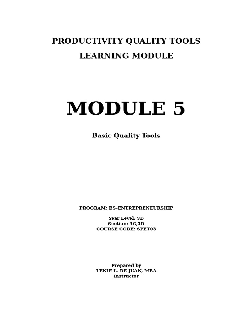 Productivity Quality Tools | PDF | Causality