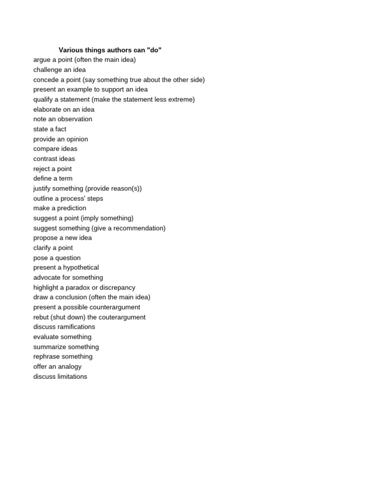 Various Functions Authors Can Do | PDF