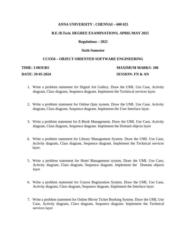 Ccs356-Oose-Q Set 1 (33) FN | PDF | Use Case | Unified Modeling Language