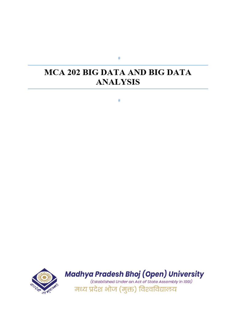 MCA 202-Big Data and Big Data Analysis | PDF | Data Science | Analytics