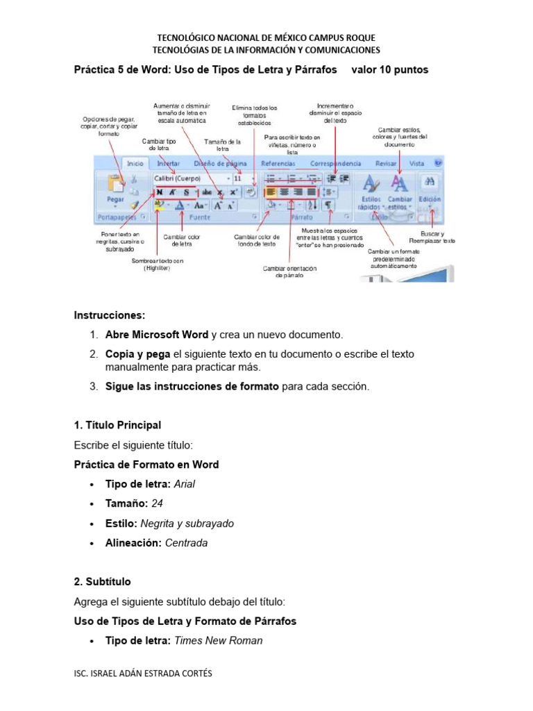Práctica 5 de Word 1 | PDF | Microsoft Word | Informática