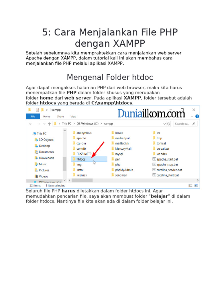 Menjalankan PHP di VS Code dan XAMPP | PDF
