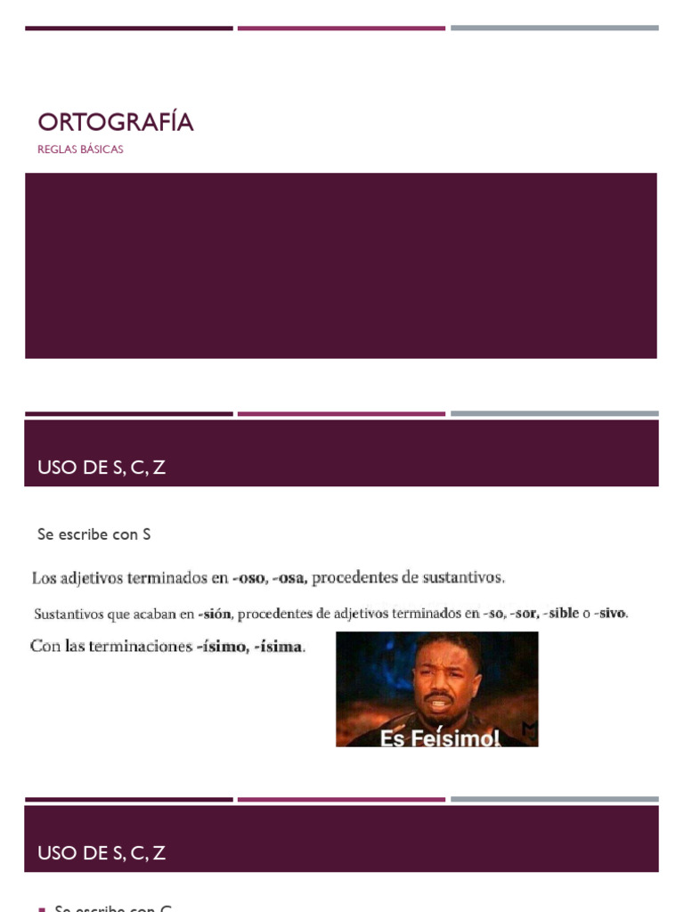 Reglas de Ortografía: S, C, Z, B, V | PDF