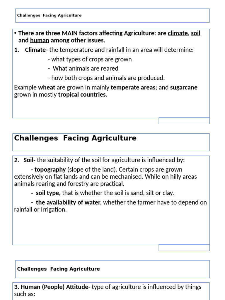 Key Challenges in Agriculture Today | PDF