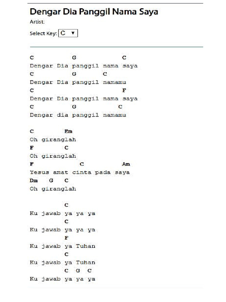 Dengar Dia Panggil Nama Saya | PDF