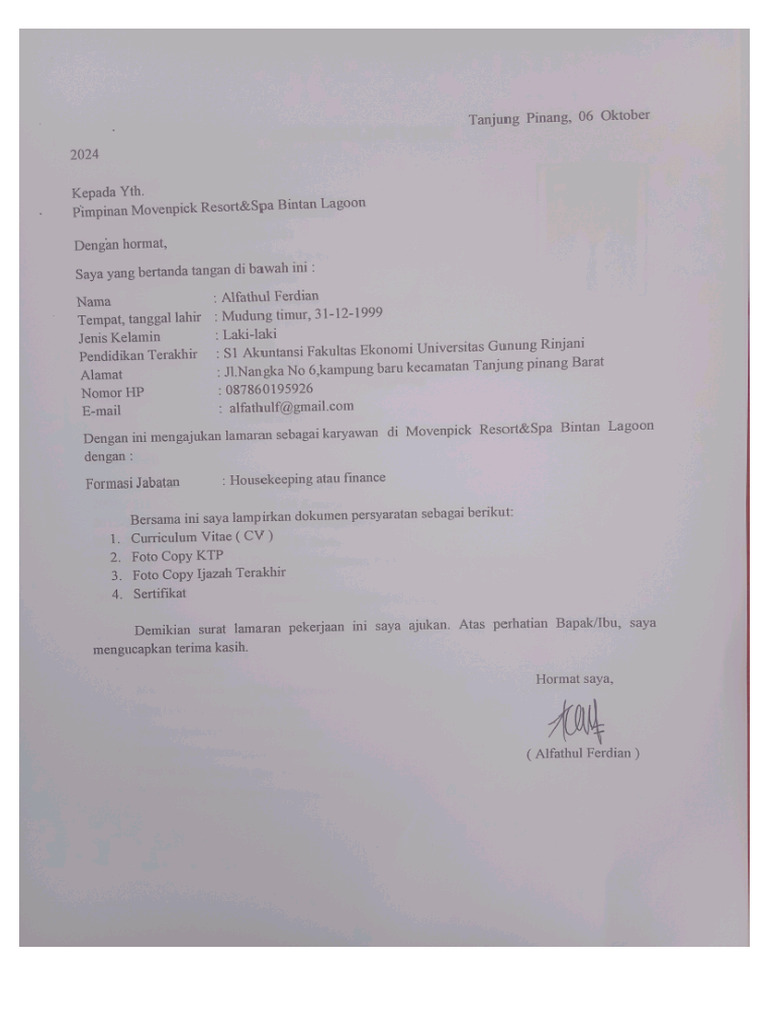 Surat Lamaran | PDF
