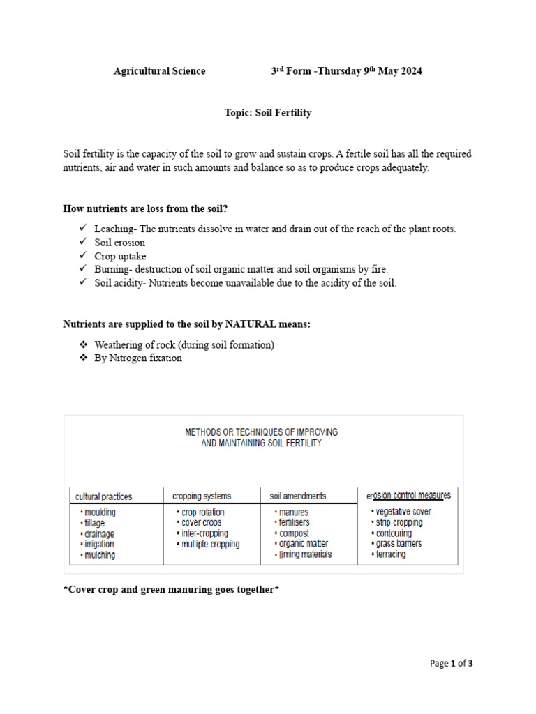 Soil Fertility - Soil Water - Soil AIr | PDF | Soil | Soil Fertility
