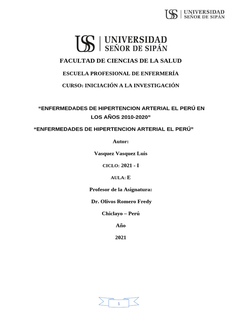 Vasquez Vasquez Pa1 | PDF | Hipertensión | Enfermedades y trastornos